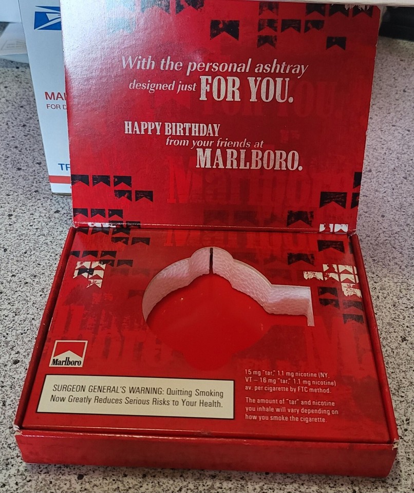 Vintage Marlboro Personal Glass Horseshoe Ashtray Birthday Promo Item ...