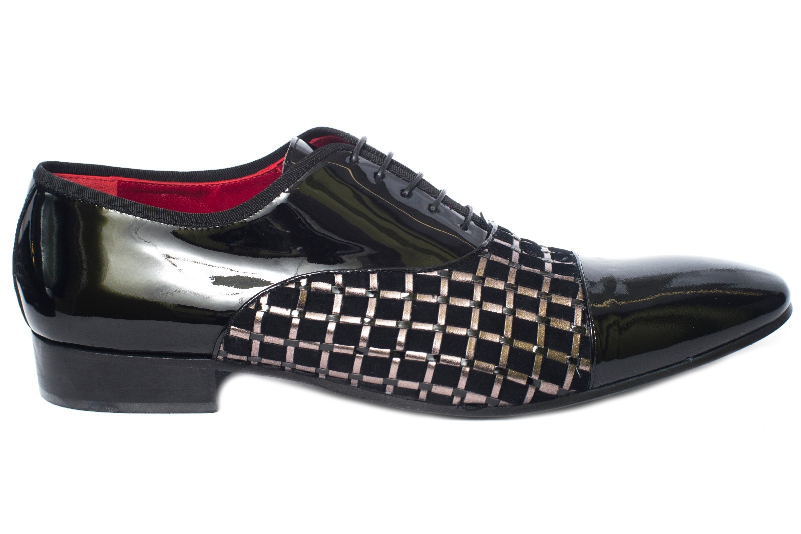 Giovanni Conti 3281-03 Italian black patent and suede lace up shoes ...