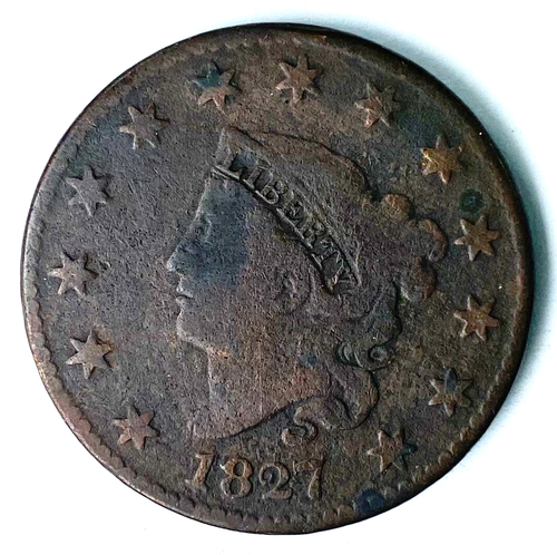 1827 1c Coronet Head Large Cent One Penny US Philadelphia | eBay