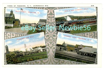 Thendara NY- MAIN STREET-MILL & RAILROAD STATION -Postcard Adirondacks ...