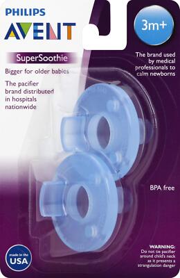 Philips Avent Super Soothie Pacifier SCF192/04 Blue 2-Pack Size 3 ...