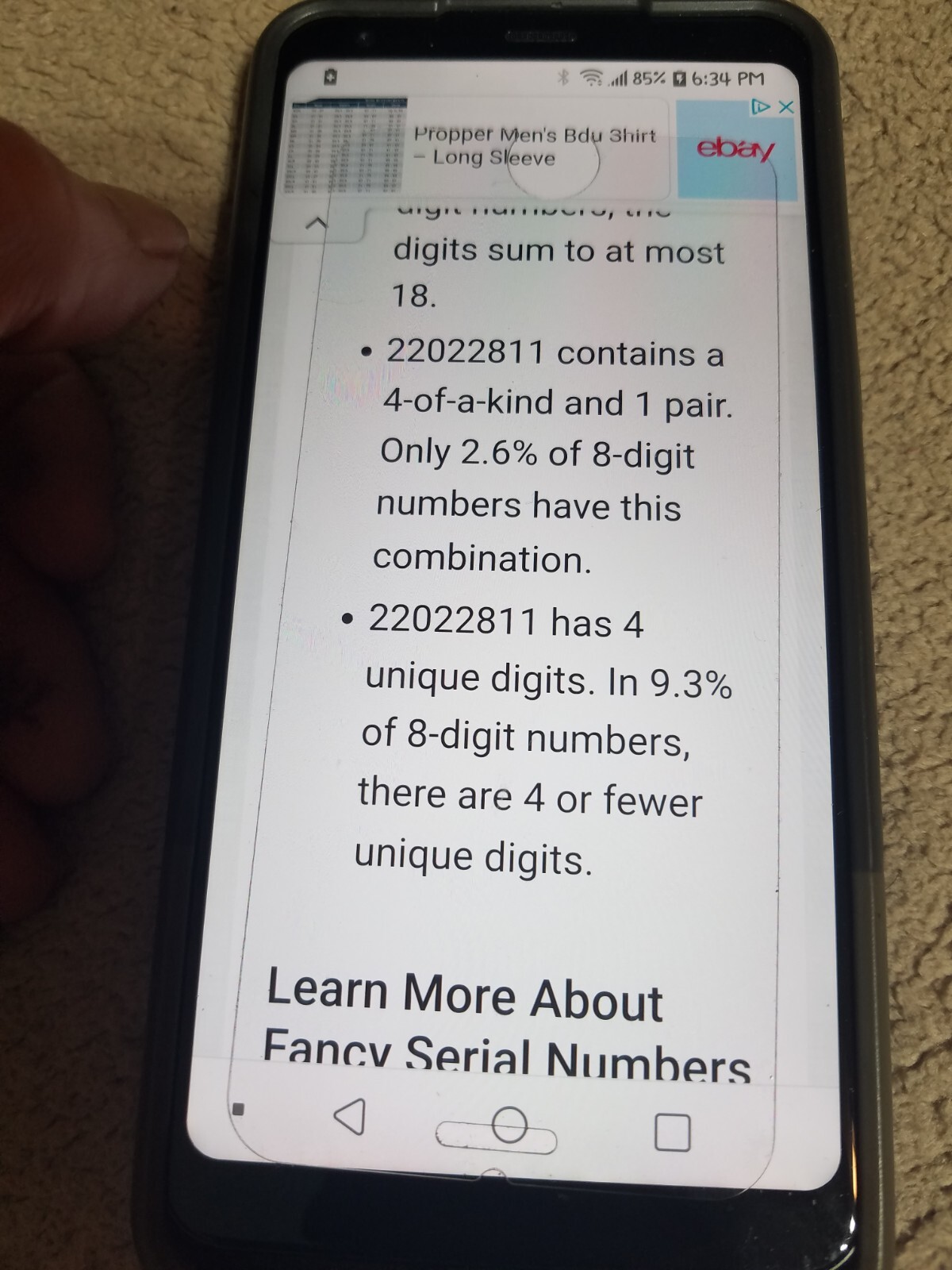 CURRENCY $20 Special Serial Numbers 22022811 bill unique odd ...