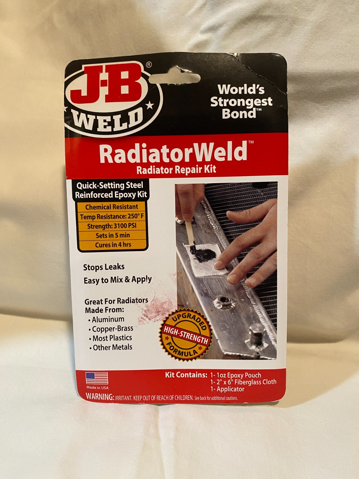 J-B Weld 2120 Radiator and Plastic Repair Kit 2x6" Fiberglass Cloth ...