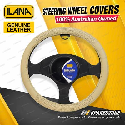 Ilana Universal Interiors Genuine Leather Car Steering Wheel Covers ...