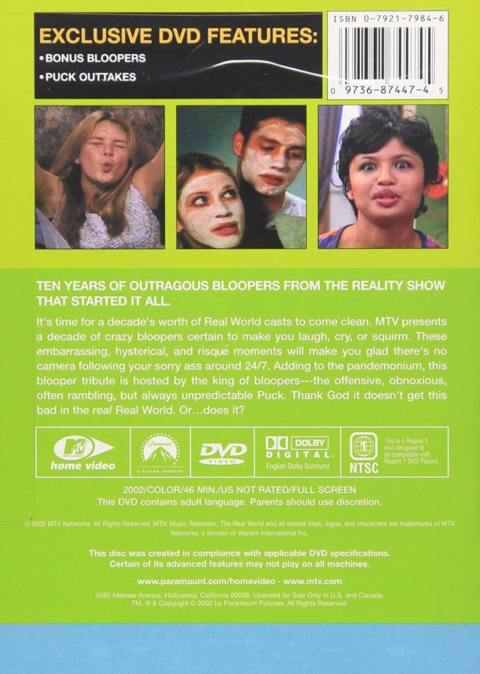 The Real World - Decade of Bloopers (DVD) Zach Mann Ace Amerson Adam ...