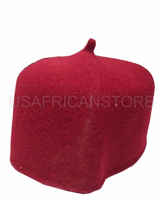 Original Igbo Traditional Red Cap, Chieftaincy - Wool Felt Red (Meduim ...