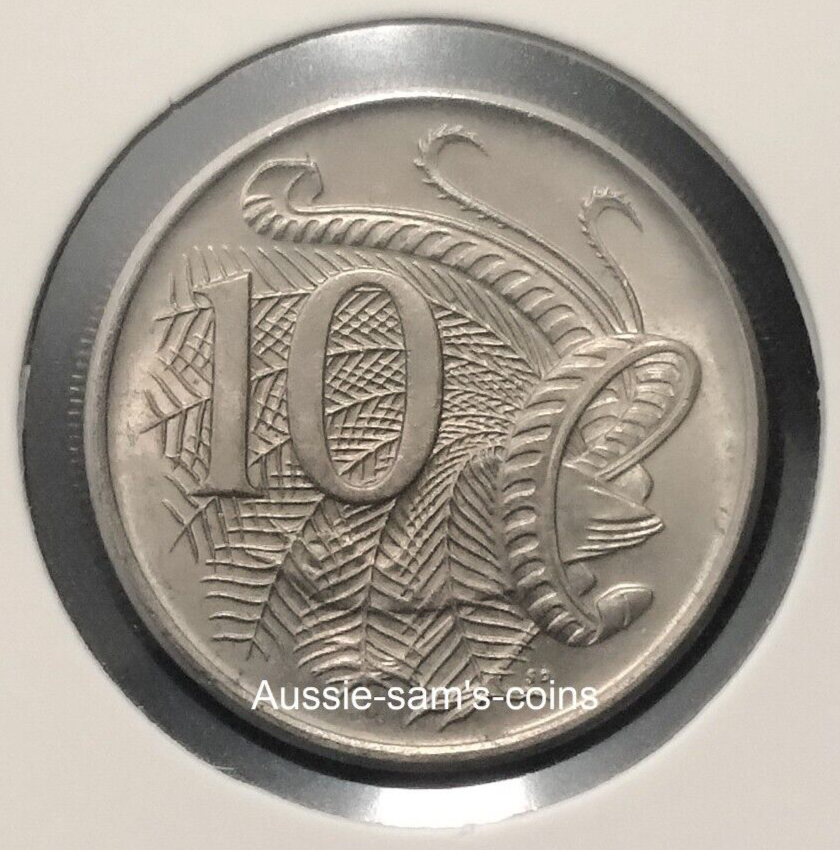 1969 Uncirculated Australia 10c Ten Cent Coin - Ex Ram Roll - Full ...