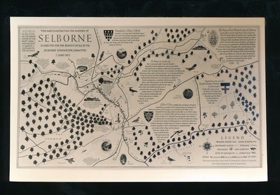 Hampshire SELBORNE Map History by Coronation Committee 1953 plain back ...