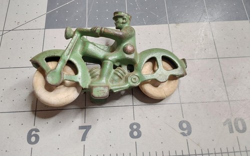Hubley 3 Inch Cast Iron Green Police Cop Motorcycle | eBay