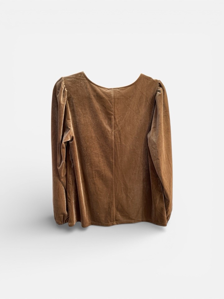 LOFT Outlet Velvet Blouse Women’s Medium Brown Long Sleeve V-Neck N | eBay