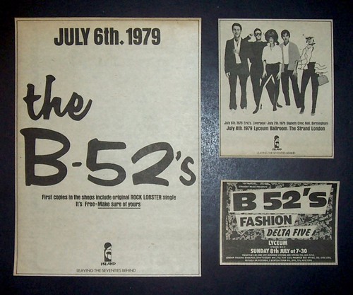 B-52's Debut Album, Rock Lobster 1979 Promo & London UK Concert Ad ...