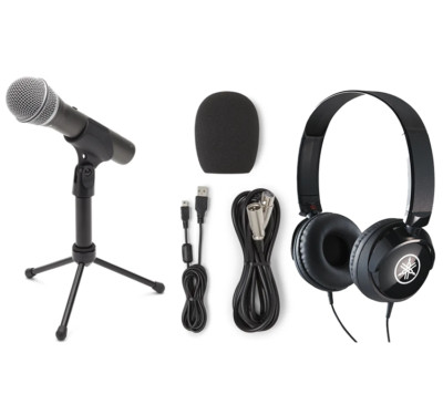 Samson Q2U USB/XLR Dynamic Mic + HPH-50 Headphones Podcasting Bundle ...