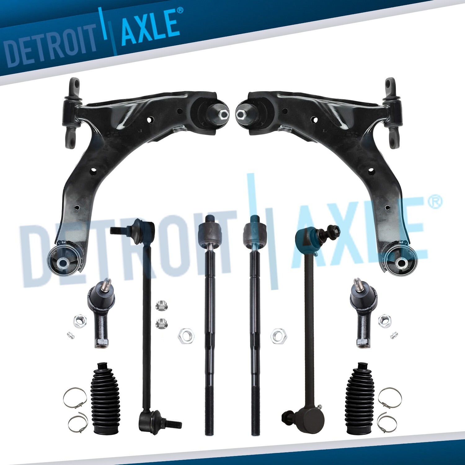 10pc Front Lower Control Arms Sway Bar Links for 2005-2009 Kia Spectra ...