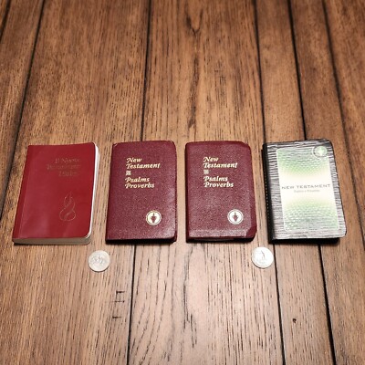 New Testament Bible Pocket Mini Red Handheld Psalms Proverbs LoT (4) | eBay