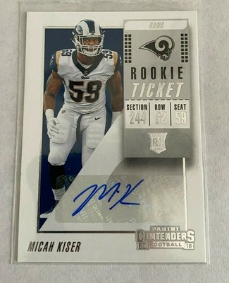 2018 Panini Contenders Micah Kiser Los Angeles Rams Virginia - Auto | eBay