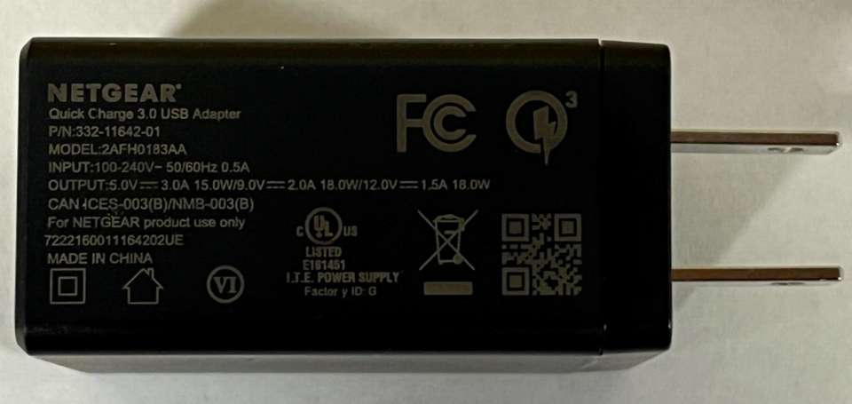 Netgear Wall Charger (Fast Charge) | eBay