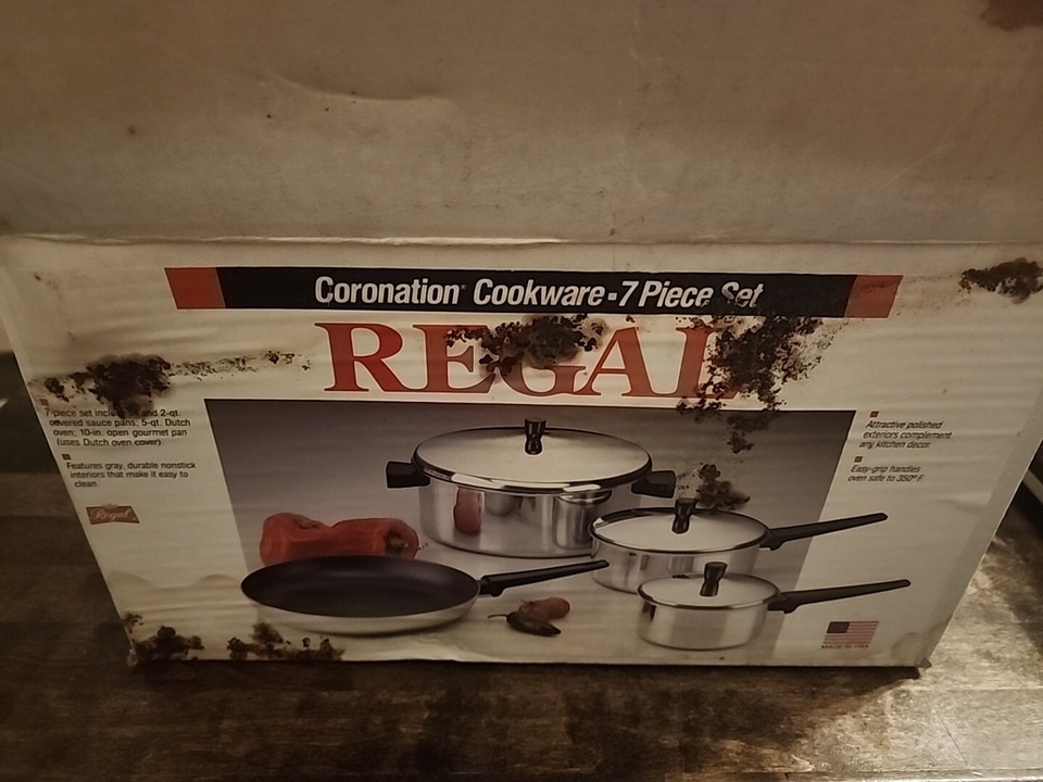 Regal Ware Coronation Cookware 7 Pc. Set. BRAND NEW IN BOX Saucepans ...