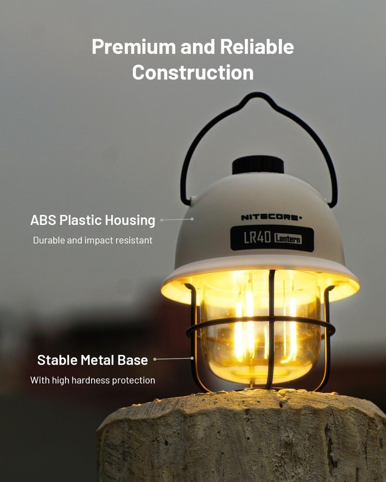 NITECORE LR40 Multifunctional Rechargeable Camping Lantern 100 Lumens w ...