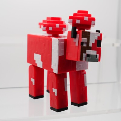 Mattel MINECRAFT MOOSHROOM Animal Action Figure Collectible Toy 2 Faces ...
