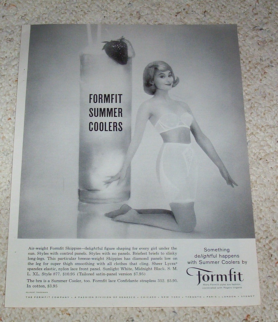1963 Print Ad Page Formfit Summer Coolers Skippies Panties Girdle Bra