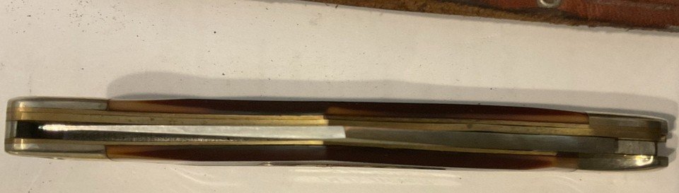 Vintage SCHRADE U.S.A. 1250T OLD TIMER FOLDING KNIFE w LEATHER SHEATH ...