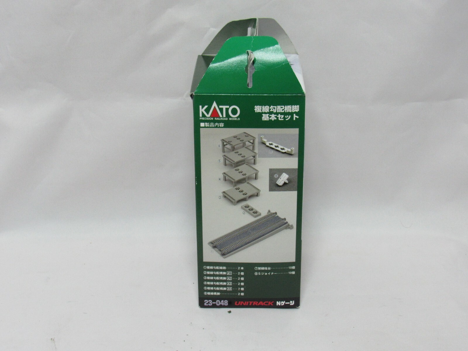 KATO N GAUGE 23-048 UNITRACK DOUBLE TRACK VIADUCT INCLINE PIER SET, OB ...