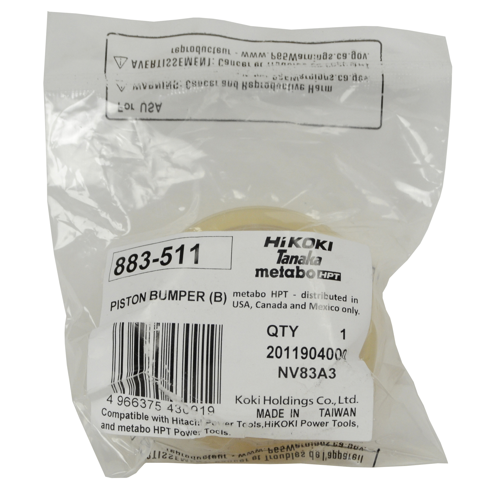 Hitachi Metabo HPT (2) 883511 Piston Bumpers & (2) 877334 Gaskets (A ...