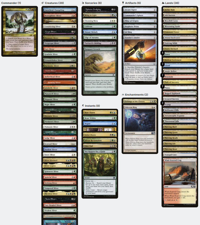 Sliver ULTIMATE Tribal FOUR LEGENDARY Sliver Magic MTG Custom Commander ...