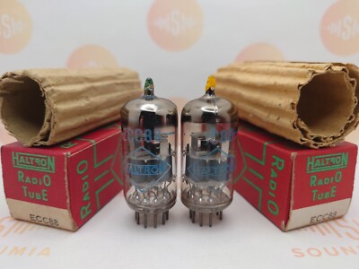 2x Philips ECC88 D-Getter Select Tubes Blue Haltron Label Orig. Box ...