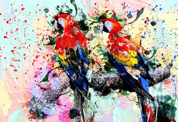 Parrot Splatter Painting