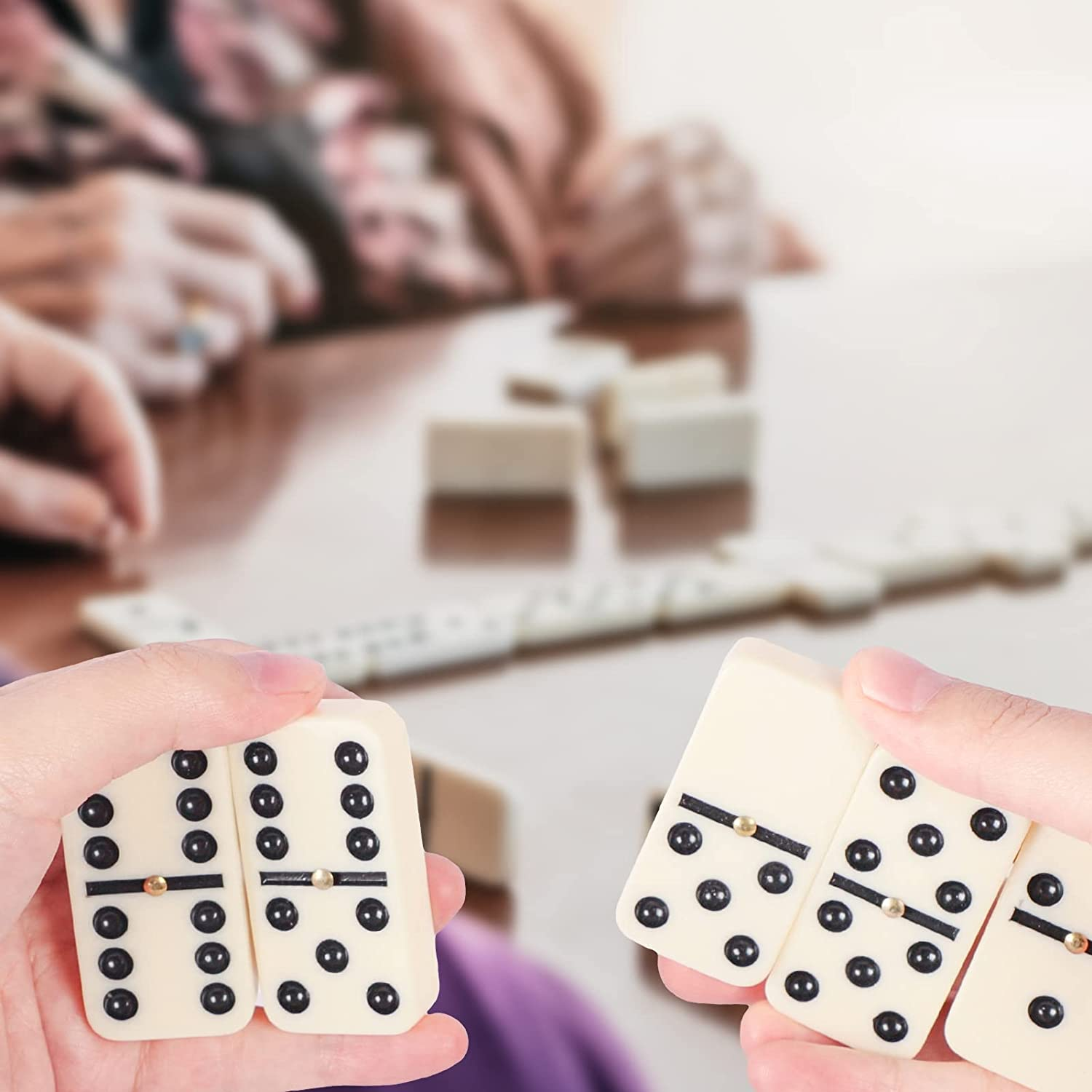 Dominoes Set for Adults Large Size Tile 2.17 Inch 28 Pieces Double Six ...