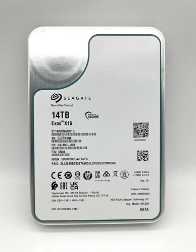 ST14000NM001G Seagate Exos 14TB 3.5 X16 512e Enterprise Internal SATA ...