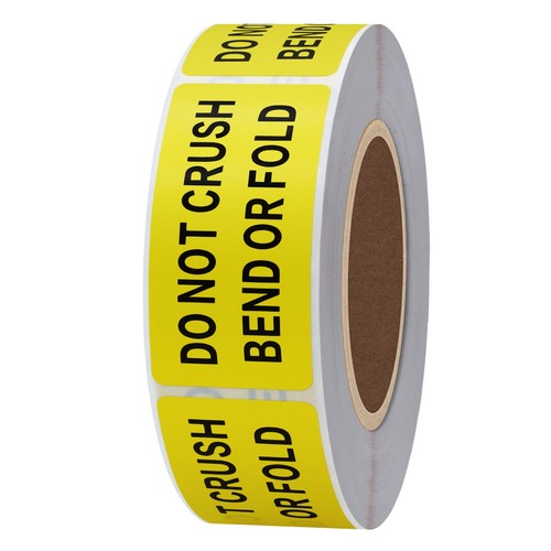 1x2 inch DO NOT Crush Bend OR FOLD Warning Shipping Stickers Self ...
