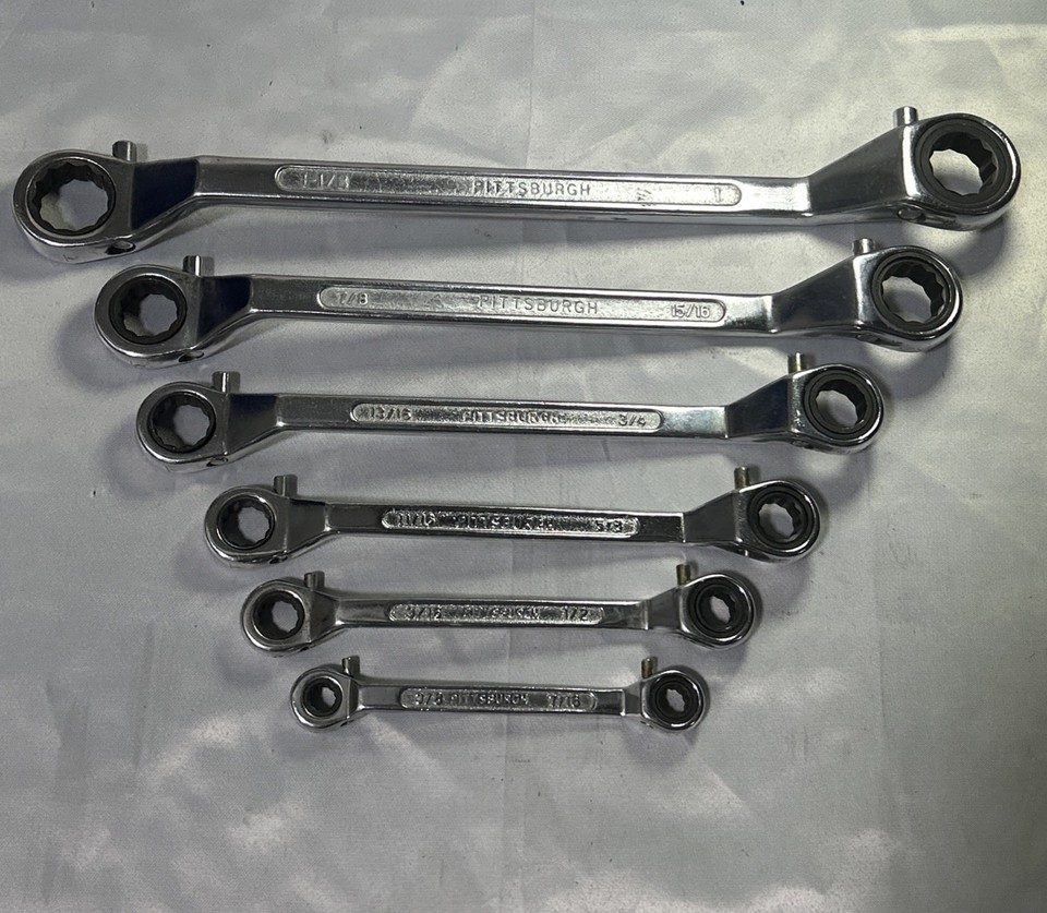 Pittsburgh Deep Offset Double Box End Ratcheting Reversible Wrenches ...