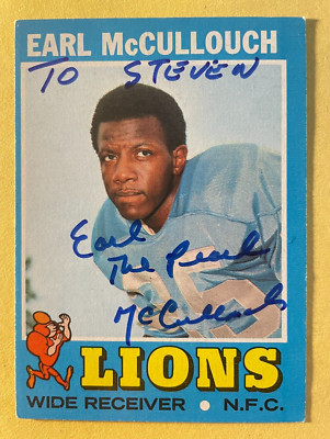 SIGNED EARL McCULLOUCH 1971 TOPPS FOOTBALL CARD AUTOGRAPHED - LIONS | eBay