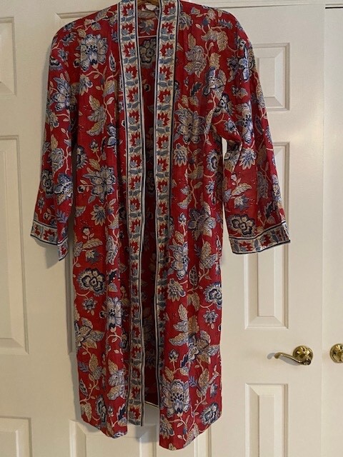 Pottery Barn Printed Scarlett Robe, 40.5 x 22 in-no tie | eBay