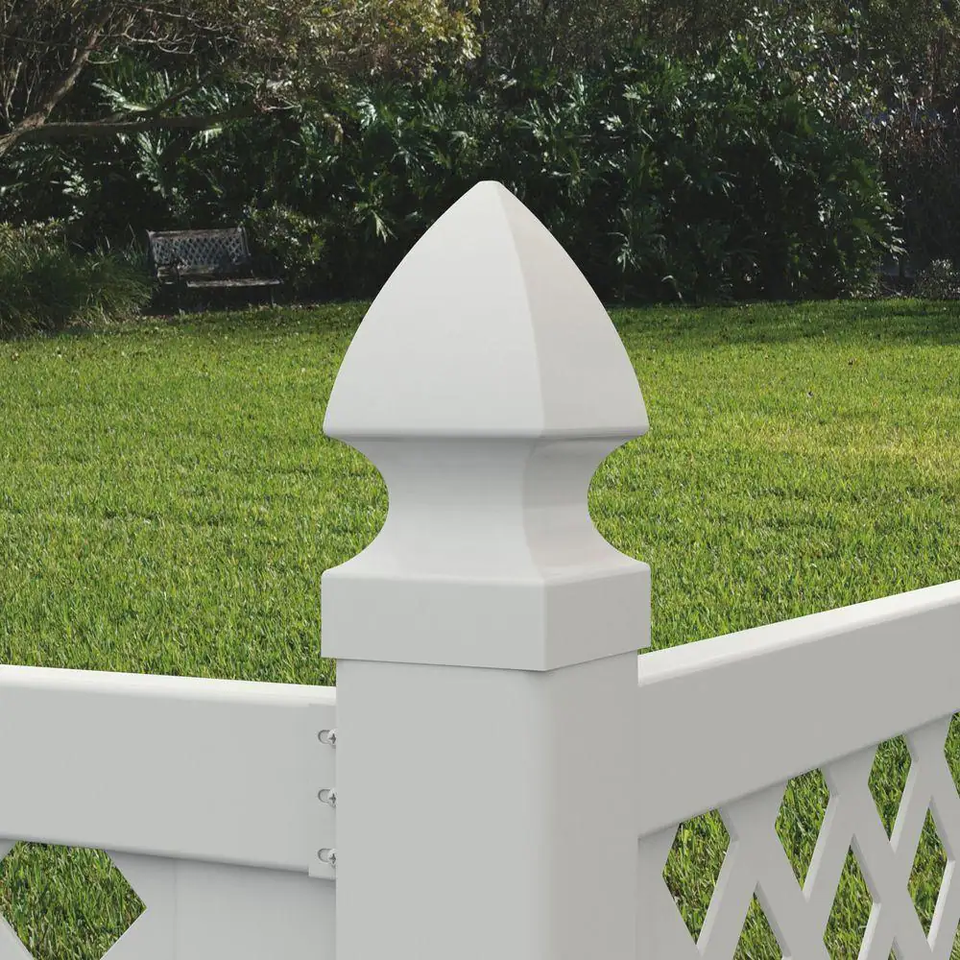 Fence Vinyl Post Cap White 5X5in Gothic Fencing Lightweight Outdoor Top ...