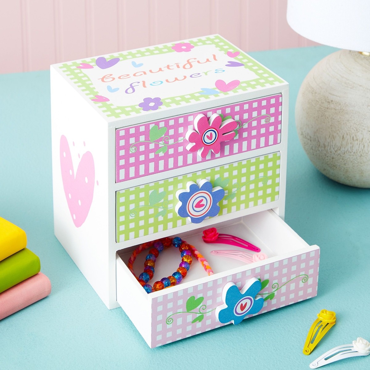 Wooden Jewelry Boxes For Girls Pretty Floral Musical Jewellery Box