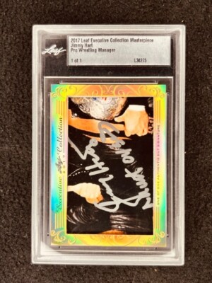 Jimmy Hart 2017 Leaf Masterpiece Cut Signature signed autograph card 1/ ...