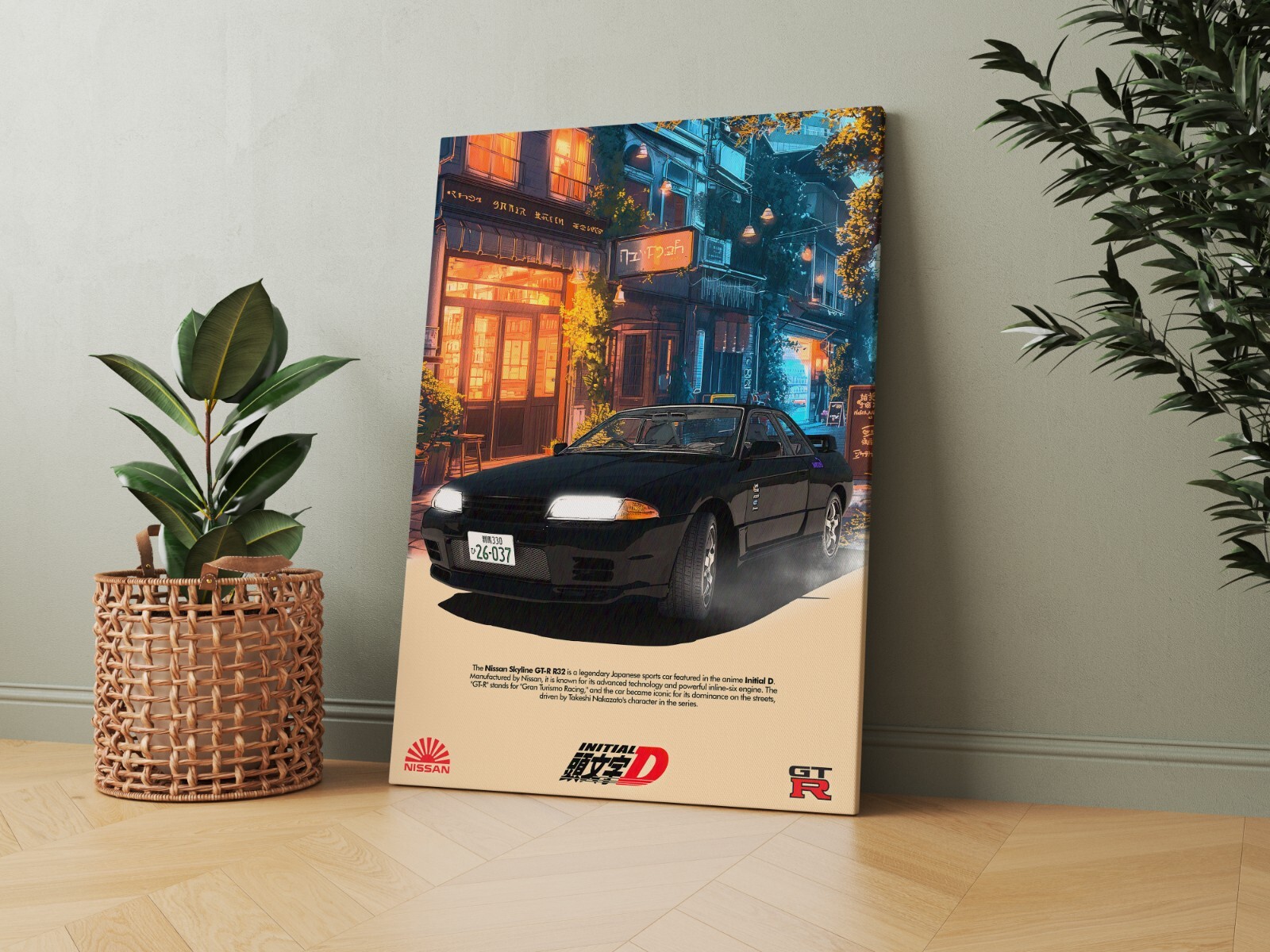 Initial D - "Night Kids" Takeshi Nakazato Skyline R32 A1/A2/A3 Canvas ...
