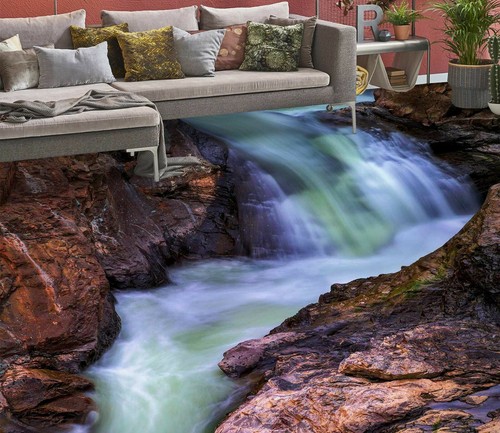 3D River Stones 20198NA Floor WallPaper Murals Wallpaper Mural Print AJ ...
