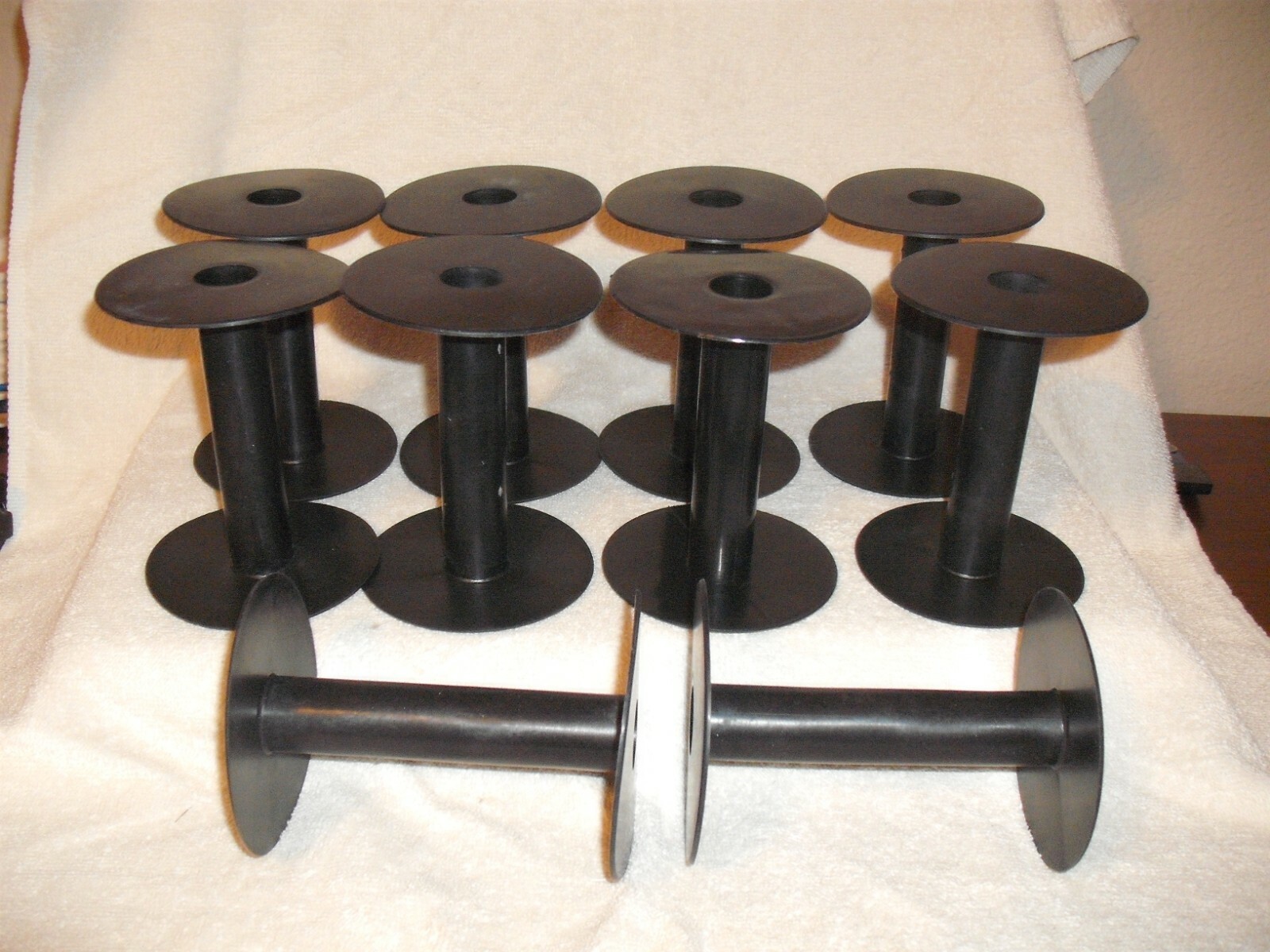 PLASTIC Wire SPOOLS END Clear 4 Ribbon Lace Line 92.5mmx117mm Black LOT ...