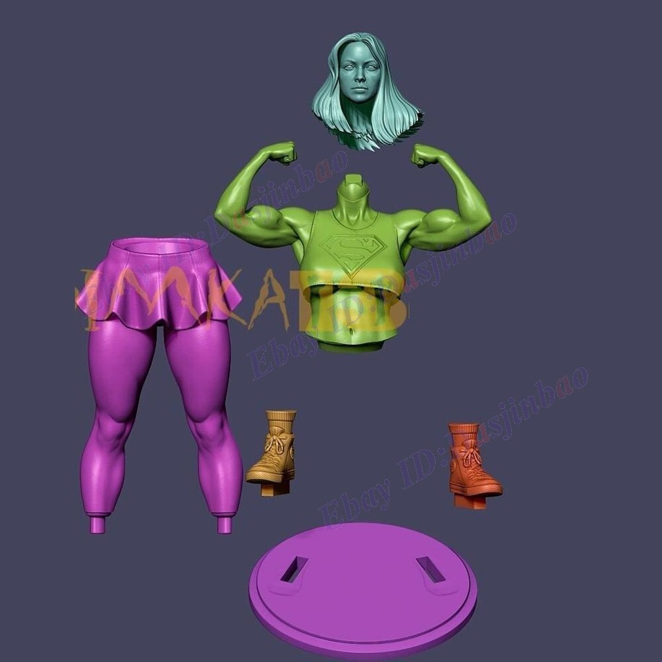 Super Girl Muscle 3D Print Model Kit Unpainted Unassembled 1/8 1/6 1/4 ...