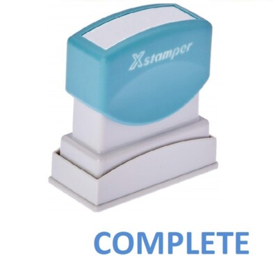 X-STAMPER 1172 'COMPLETE' SELF-INKING MESSAGE STAMP XSTAMPER BLUE INK ...