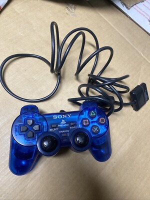 Sony PlayStation 2 PS2 Ocean Blue Clear Controller DualShock OEM SCPH ...