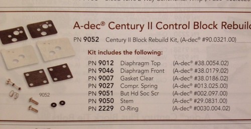 Adec 90.0321.00 Control Block Century II Rebuild Kit DCI 9052 for sale ...