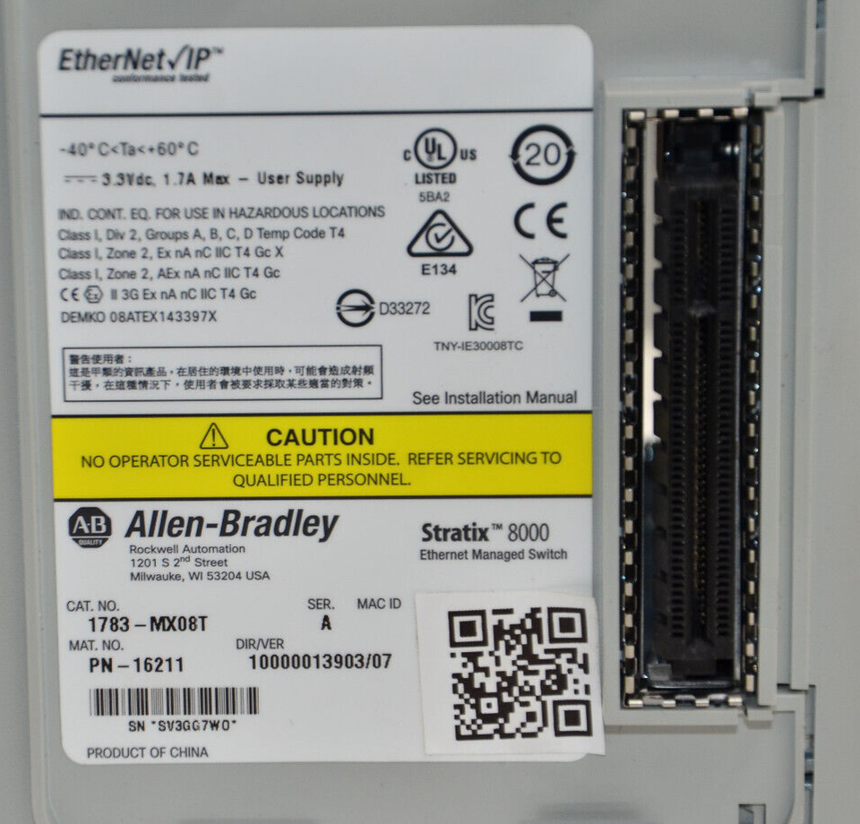 1783MX08T-A Allen-Bradley 8 Port Ethernet Switch Stratix 8000/8300 -SA ...