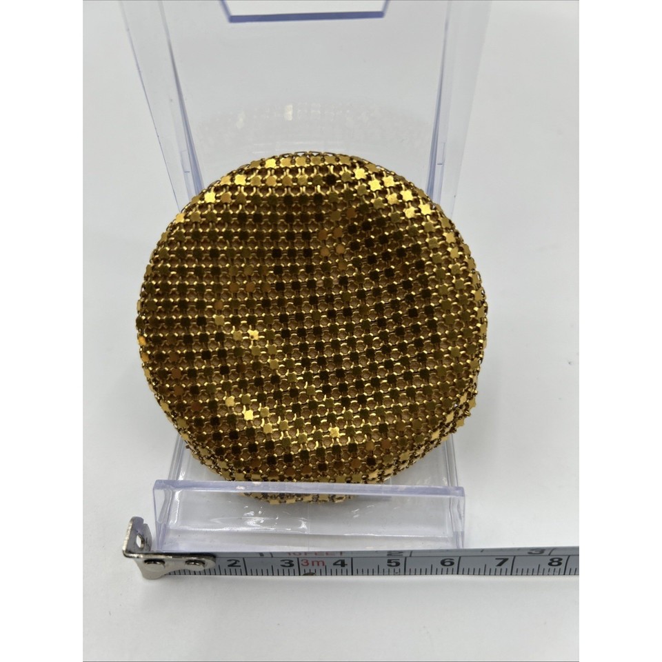 Vintage Merle Norman Compact Gold Metal Mesh Bottom Emerald Victorian ...