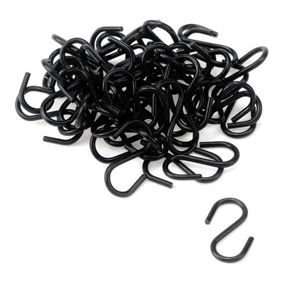 50Pcs 1Inch S Hooks, Black Mini Ornament Iron Hooks Hanger Small S Hook ...
