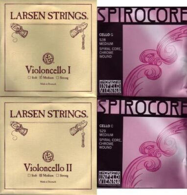 LARSEN SPIROCORE Cello Strings Set Larsen AD SPIROCORE GC chrome wound ...